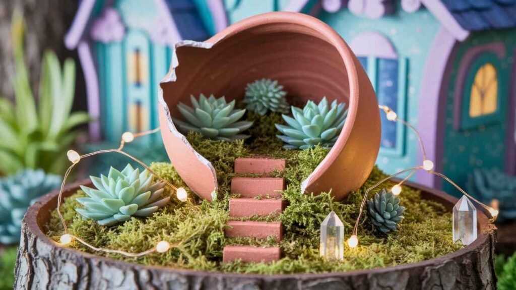 How to Make a Magical Fairy Garden with a Broken Clay Pot