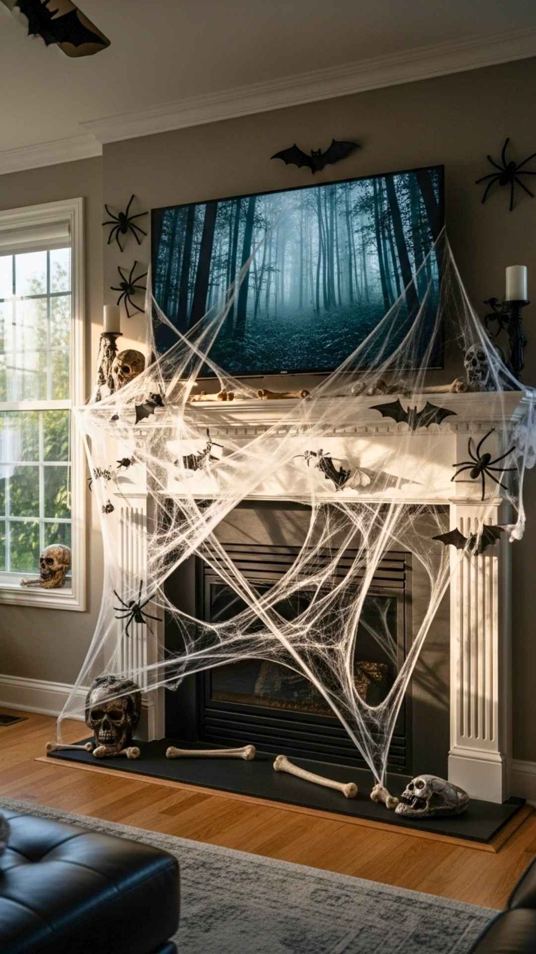 15 Halloween Fireplace Decor Ideas with a TV That Will Cast a Spell on ...